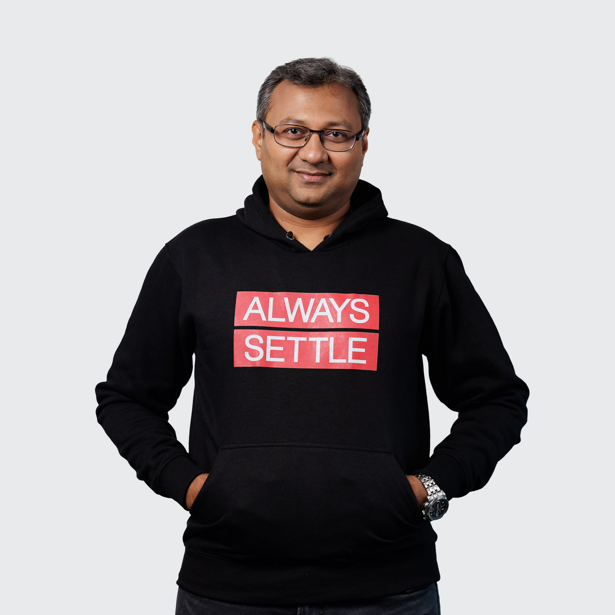 Always settle hoodie – Swag Store
